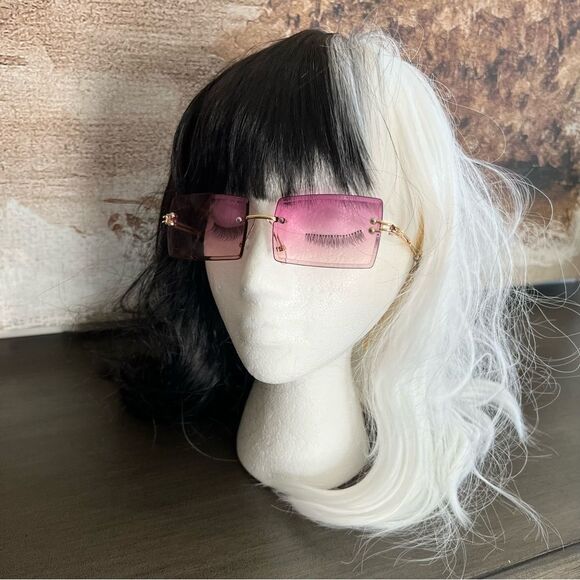 None | Hair | Thisblack White Split Dye Wig Is White And Black | Poshmark